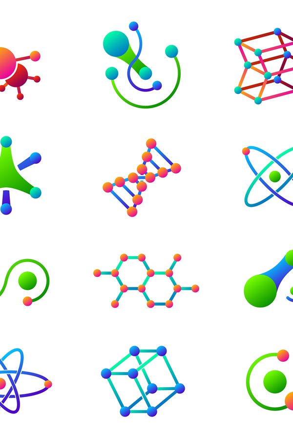 Connected molecules. Structure molecule, logo medical scienc
