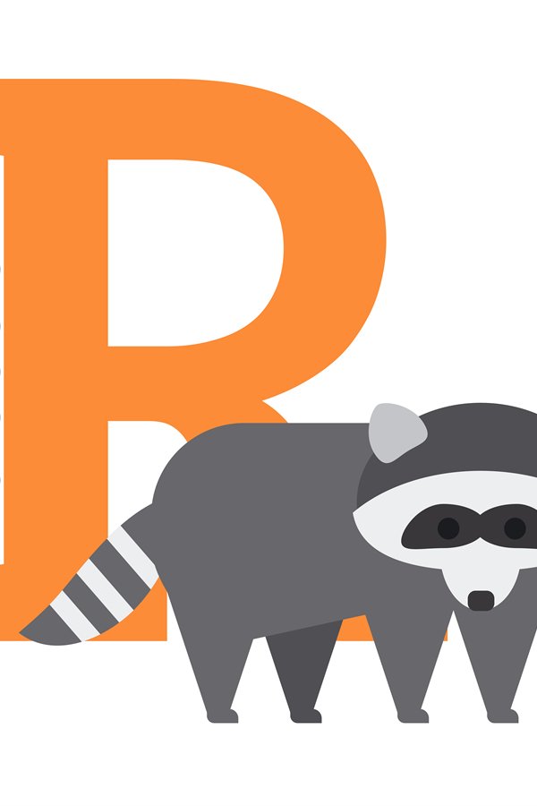 English animals zoo alphabet letter R