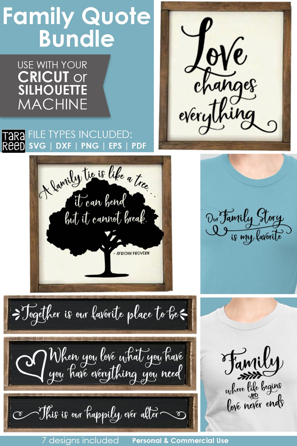 7 Family Quotes SVG | Family Signs