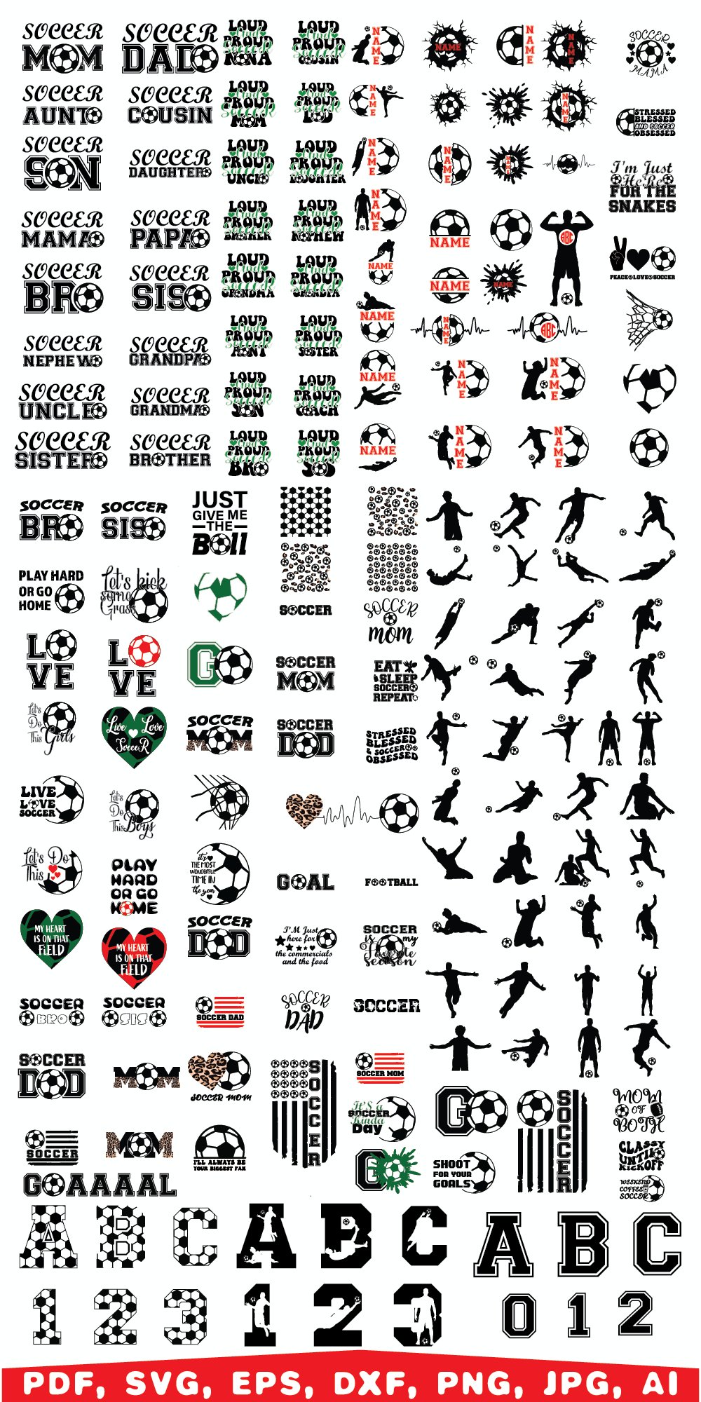 Soccer svg bundle, Soccer quote svg, leopard (2240360)