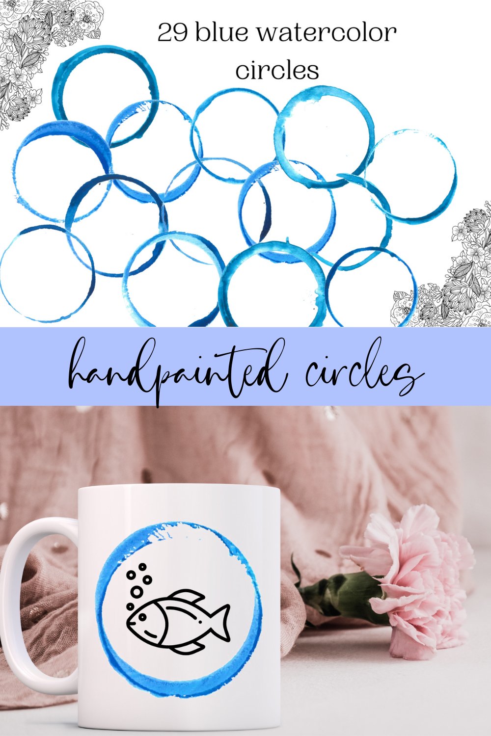 Watercolor circles for logo, Blue circles for logo (2509224)