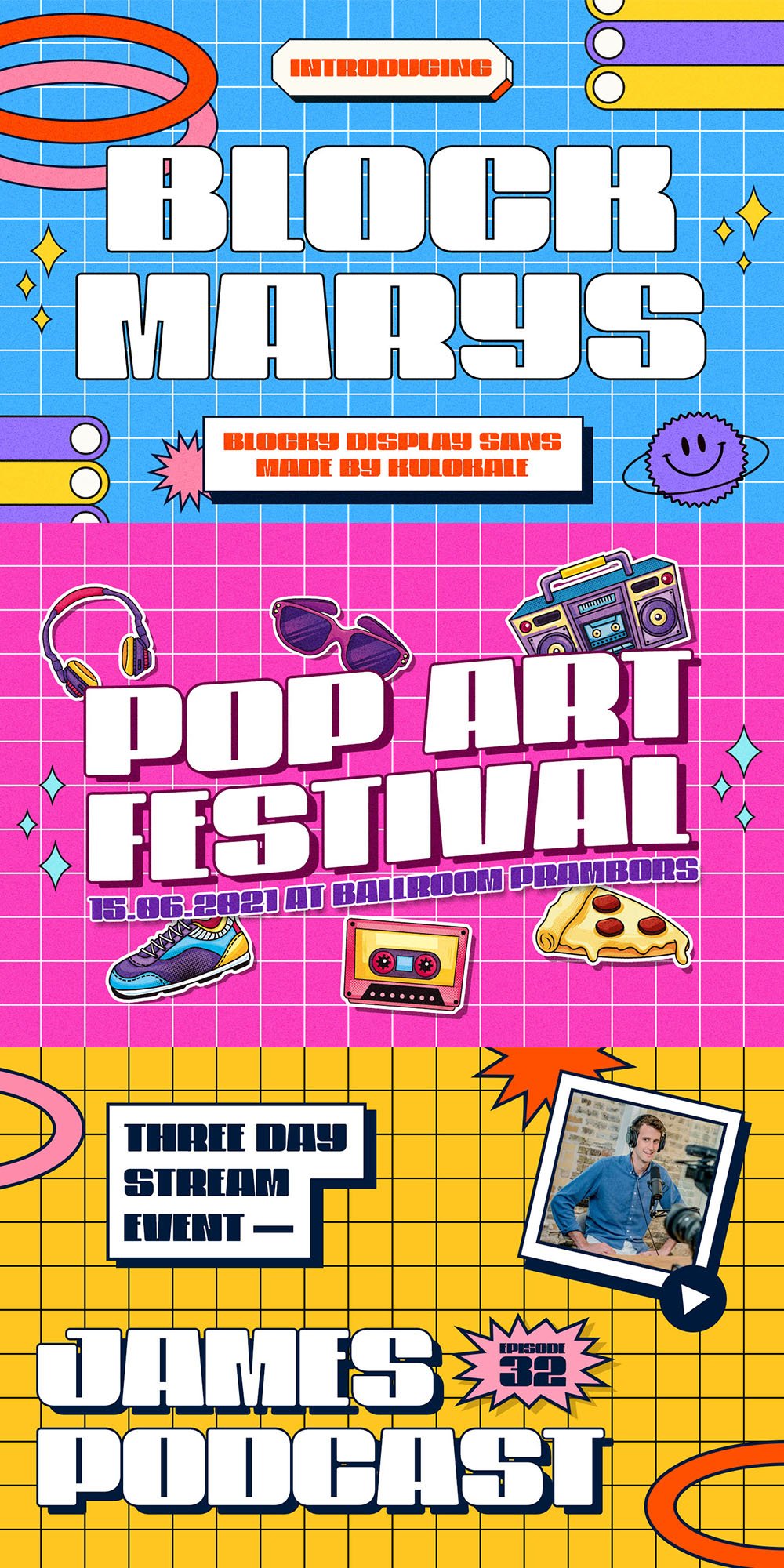 Blocky Display Sans Font - Block Marys (2014262)