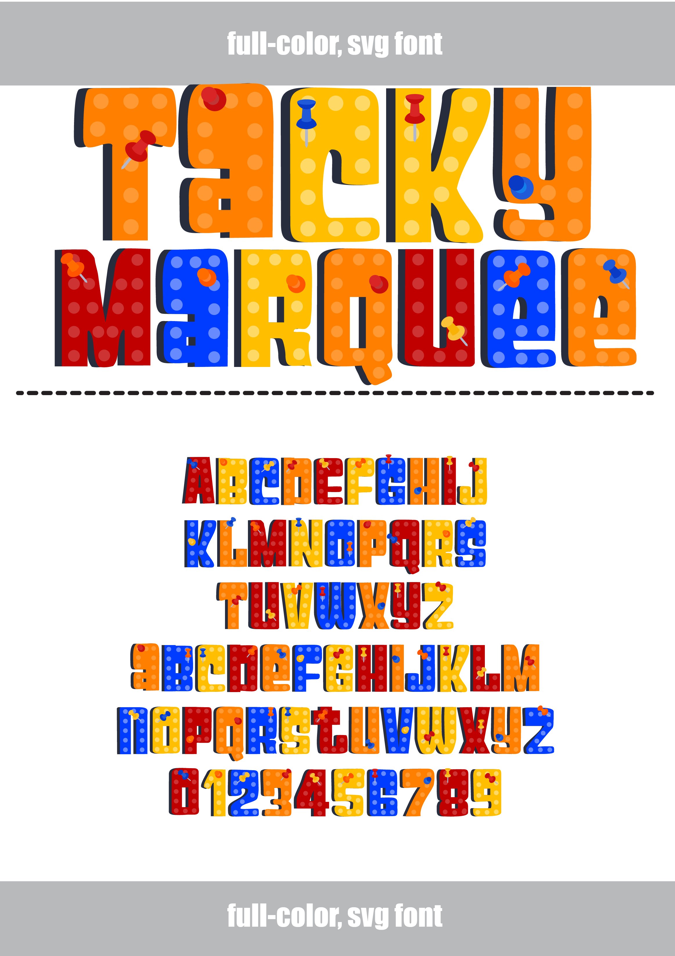 School Themed Full Color SVG Font