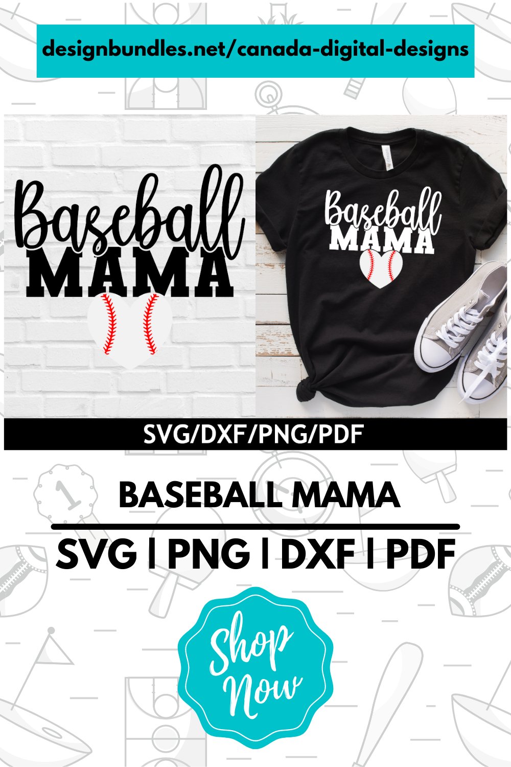 Baseball mama svg cut file - Sports svg