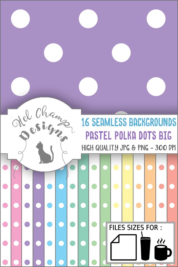 Big Polka Dots Pastel | Papers | Patterns | Sublimation