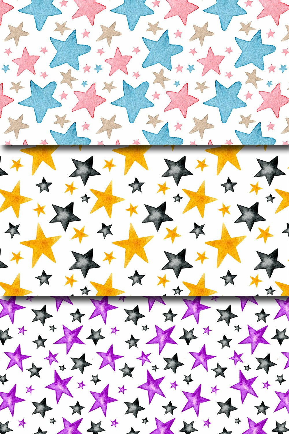 Christmas Stars Digital Papers. Pattern