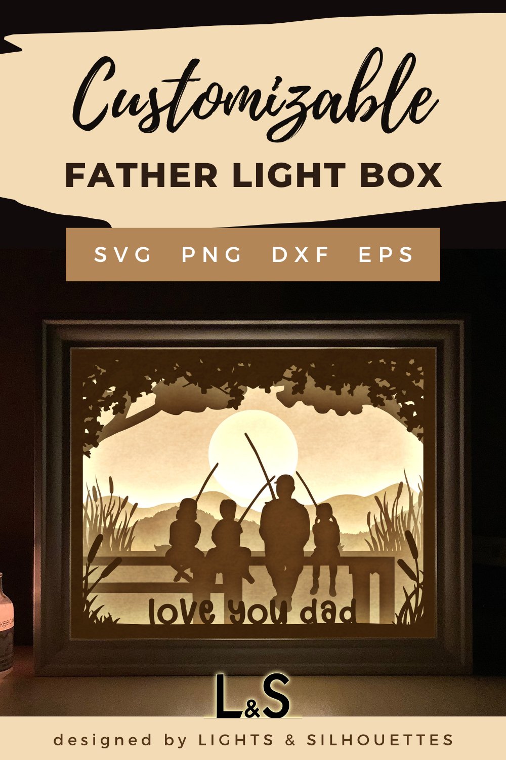 Customizable Shadow Box for Father's Day | 3D Light Box File