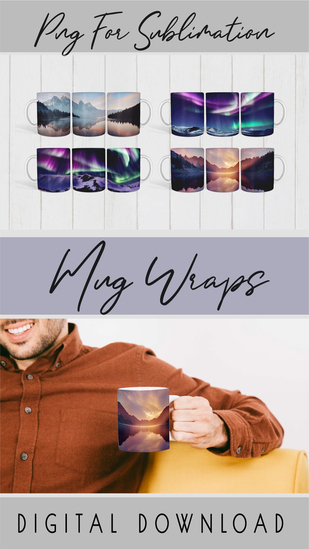 11oz Mug Sublimation Bundle | Camping Mug Wrap Designs