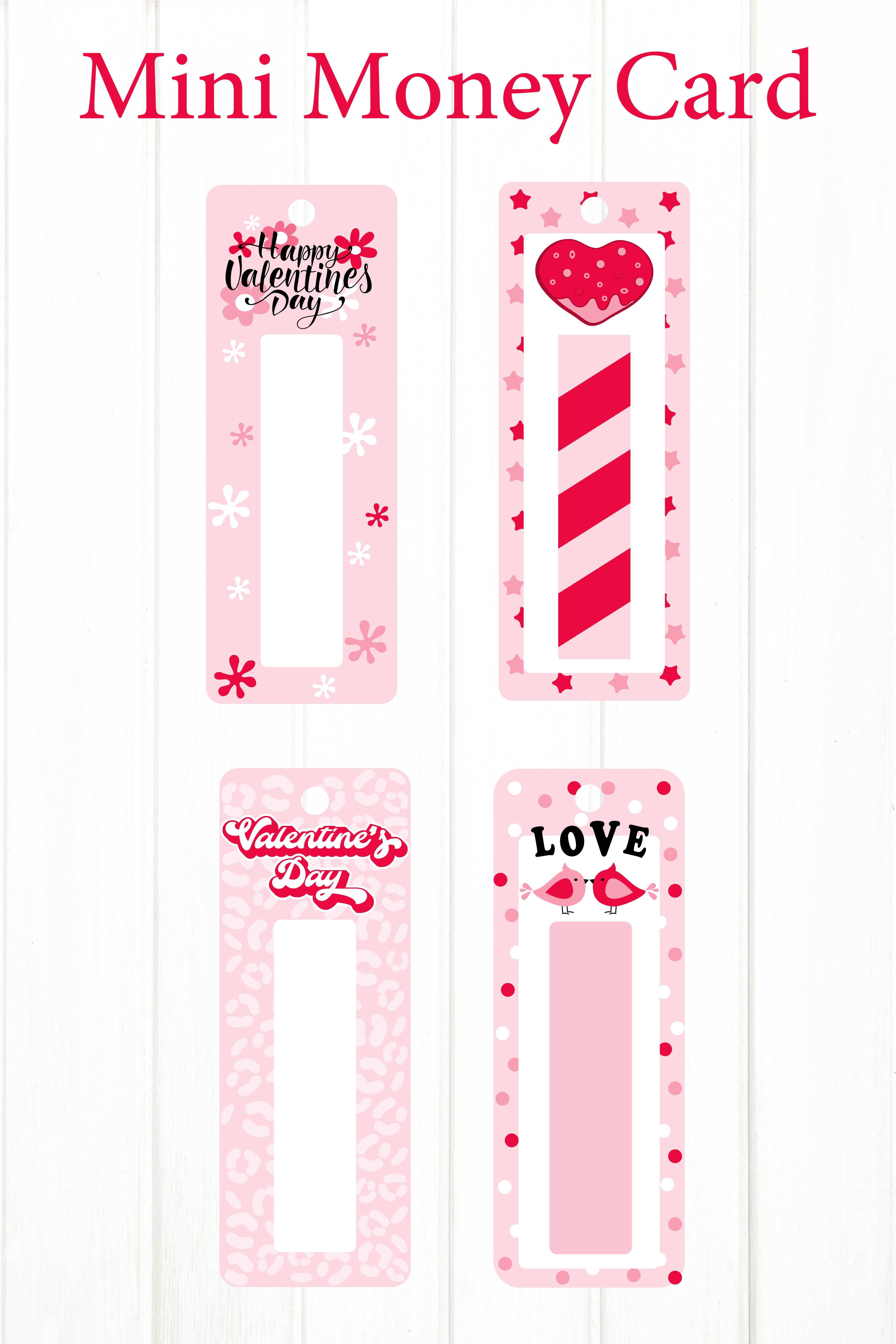 Mini Valentine Money Card SVG. Valentine Lip Balm Cards