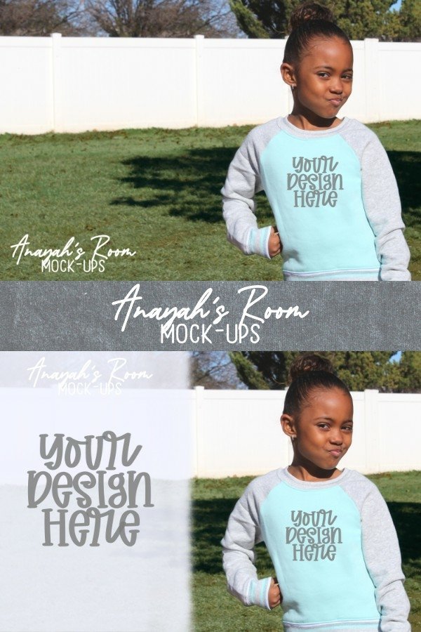 Kids Mock Up | Sassy Child In Raglan Sweater