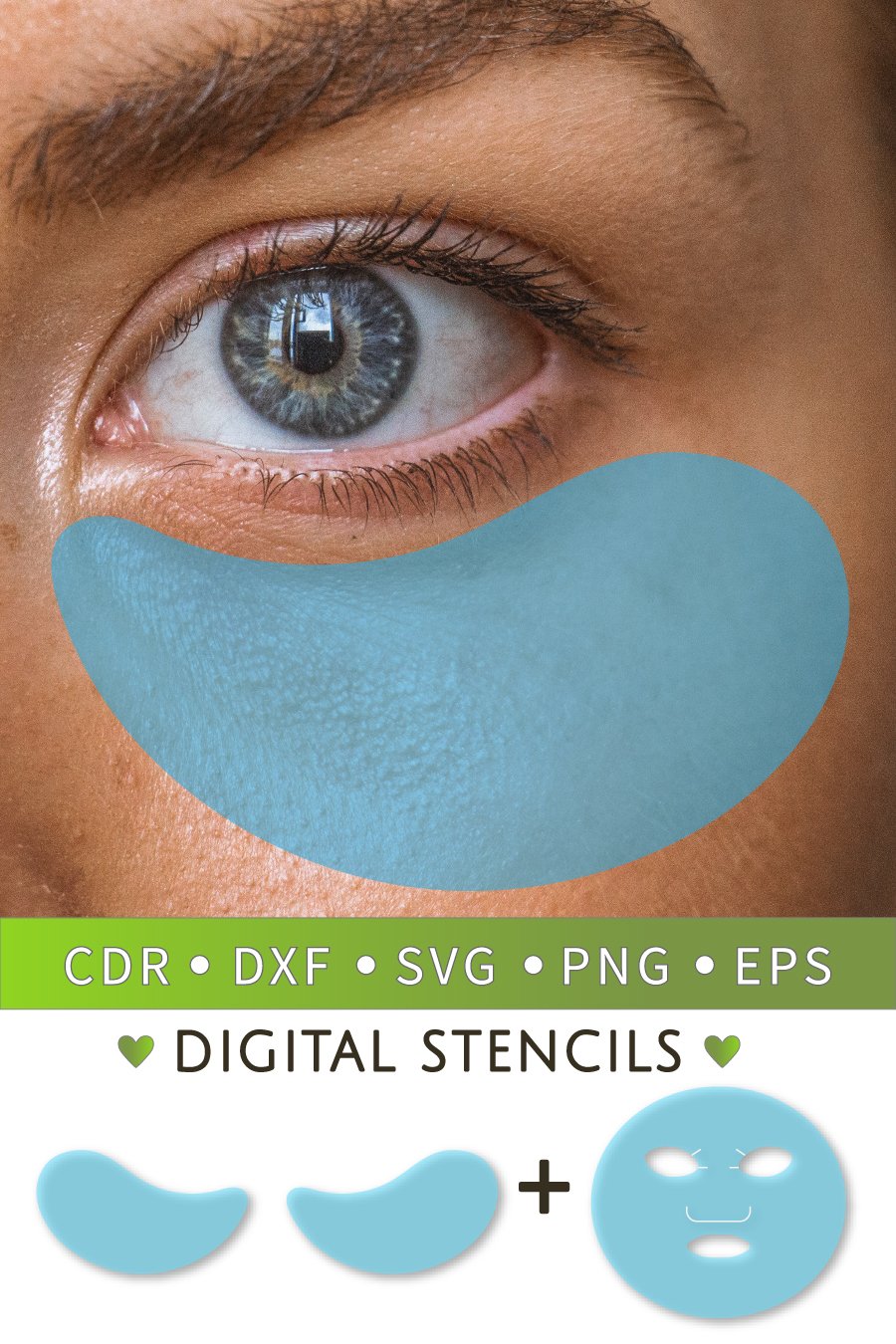 Eye patch, Sheet face mask, Laser cut stencil SVG, Skin care