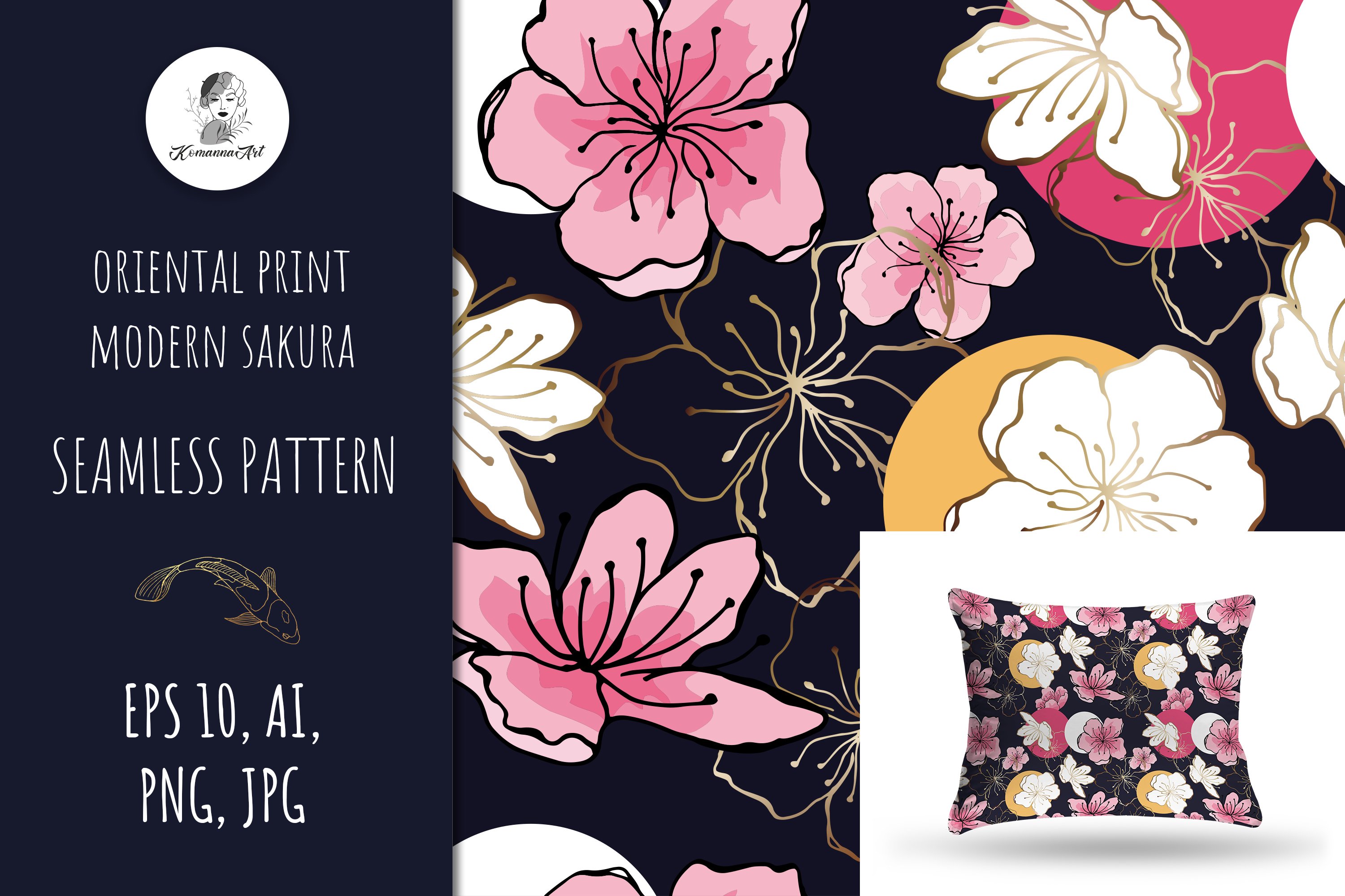 Sakura modern digital vector seamless pattern (913745)