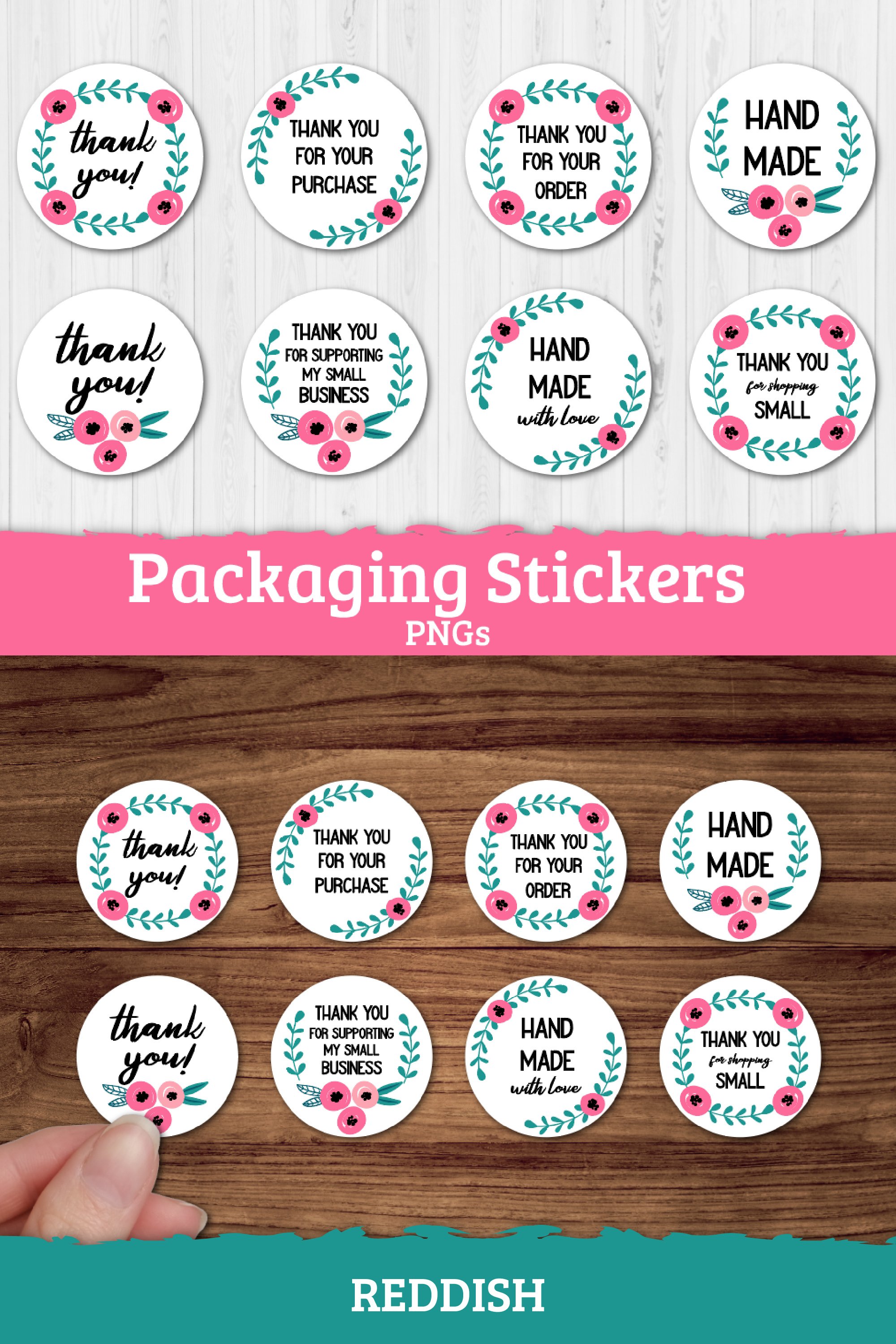 8 Small Business Stickers set, 8 Packaging labels (1297488)