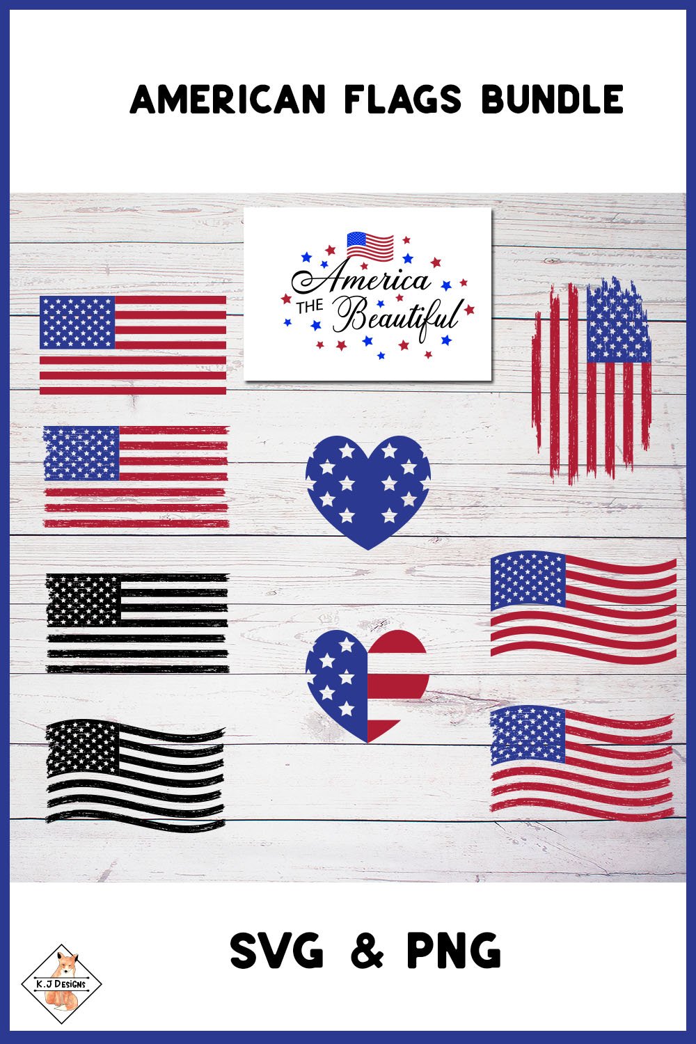 American Flag Bundle SVG | Grunge Designs
