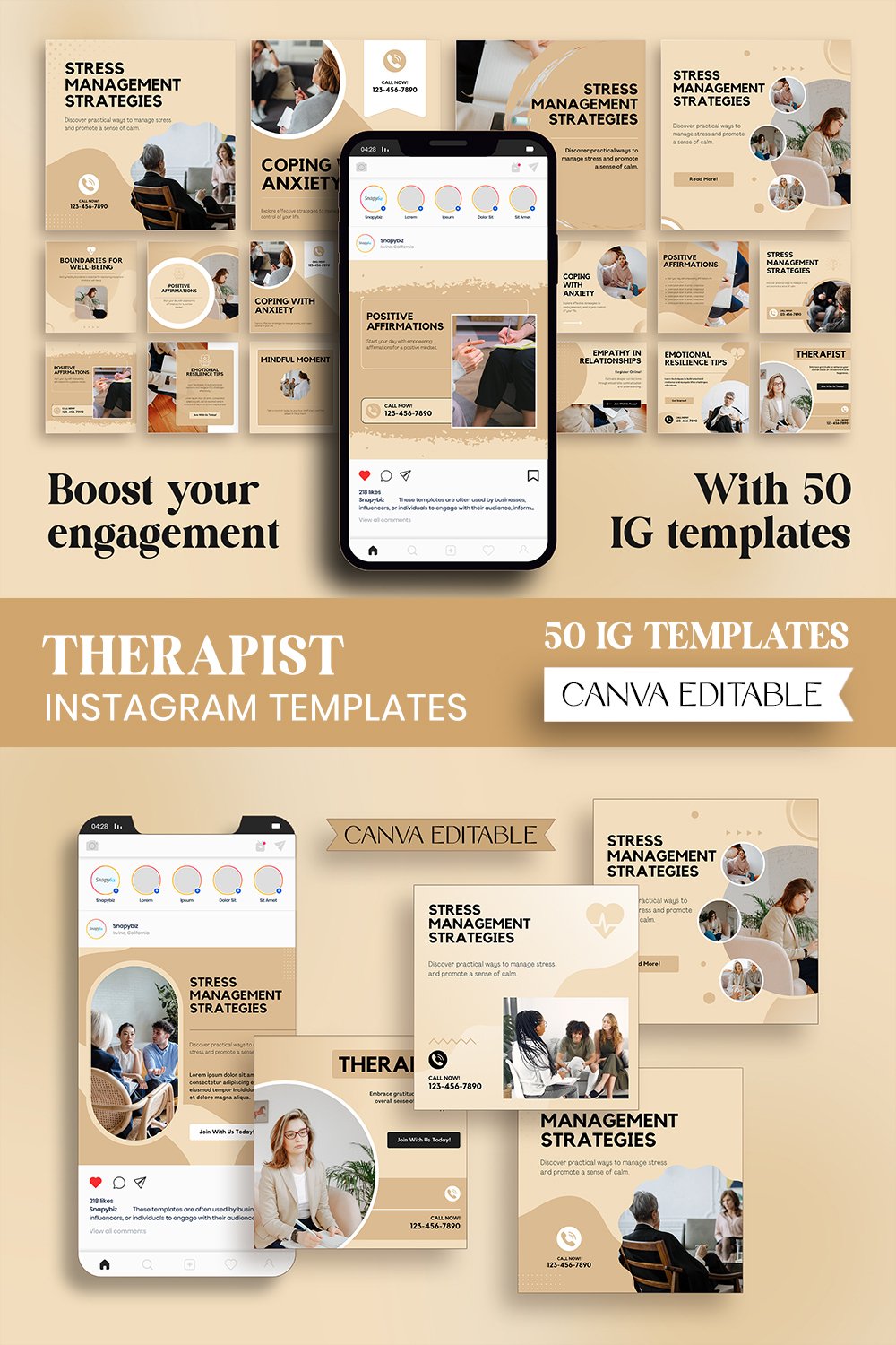 Therapist Instagram Canva Templates