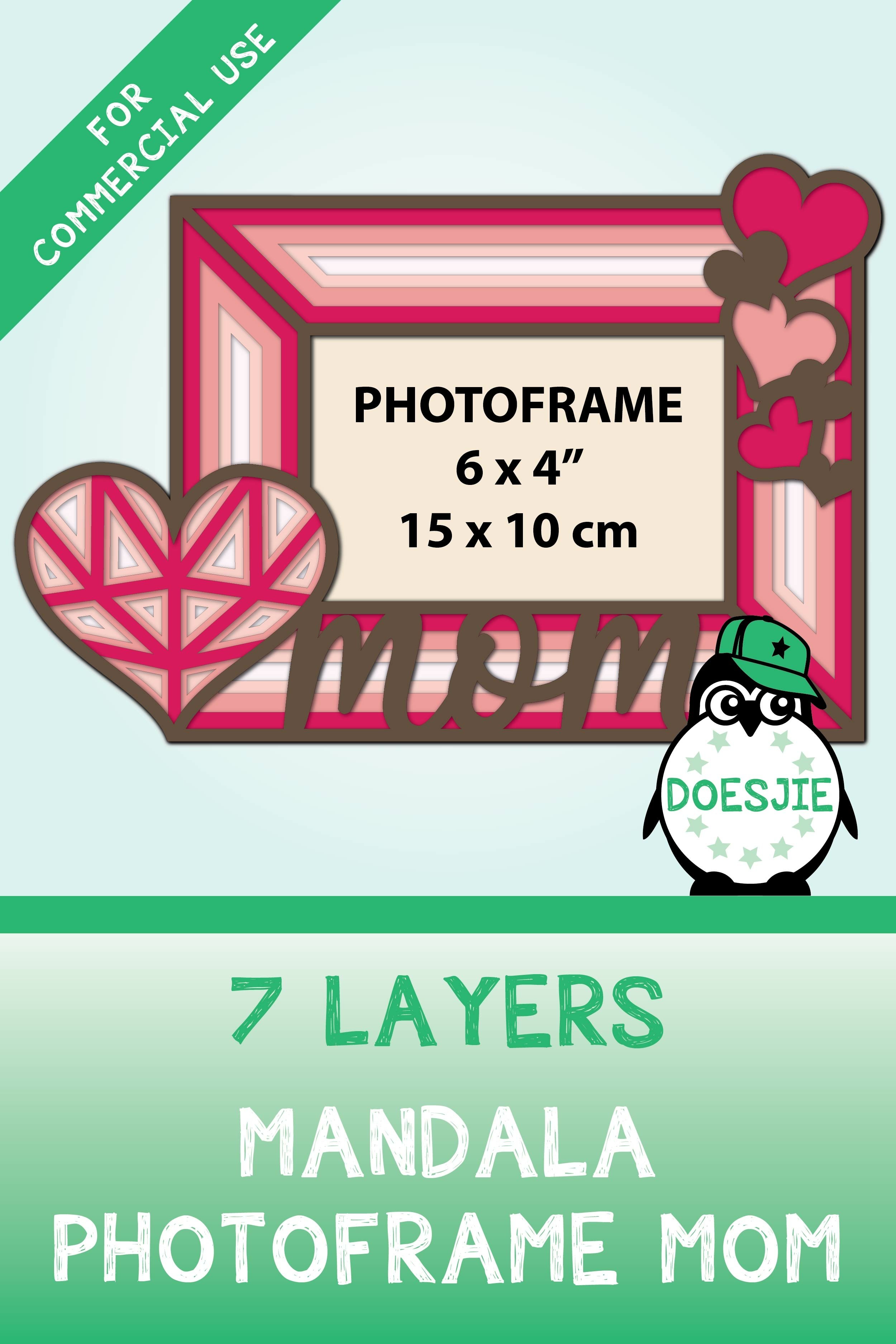 Mothers day 3D Photo frame Layered mandala mom multi layer