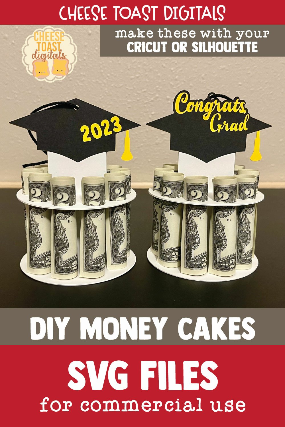 Graduation Money Cake SVG Bundle | Cardstock Money Holder