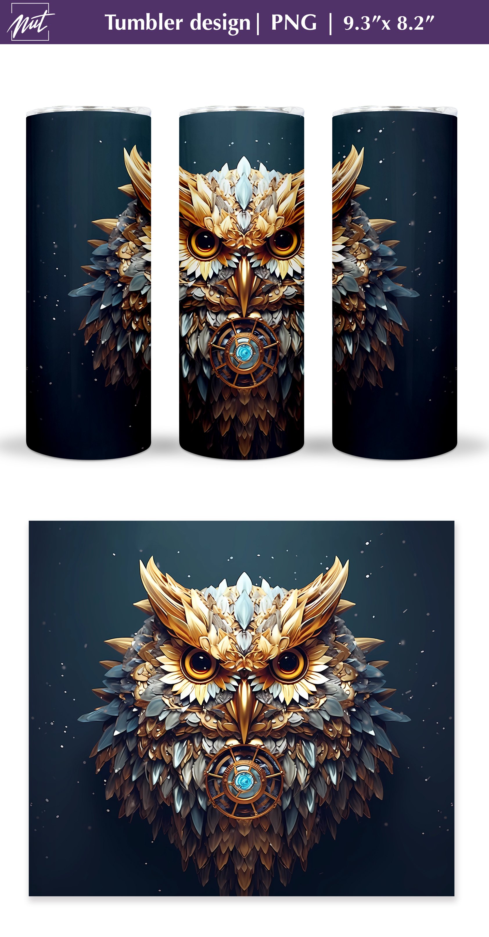 Owl tumbler sublimation, 3d owls