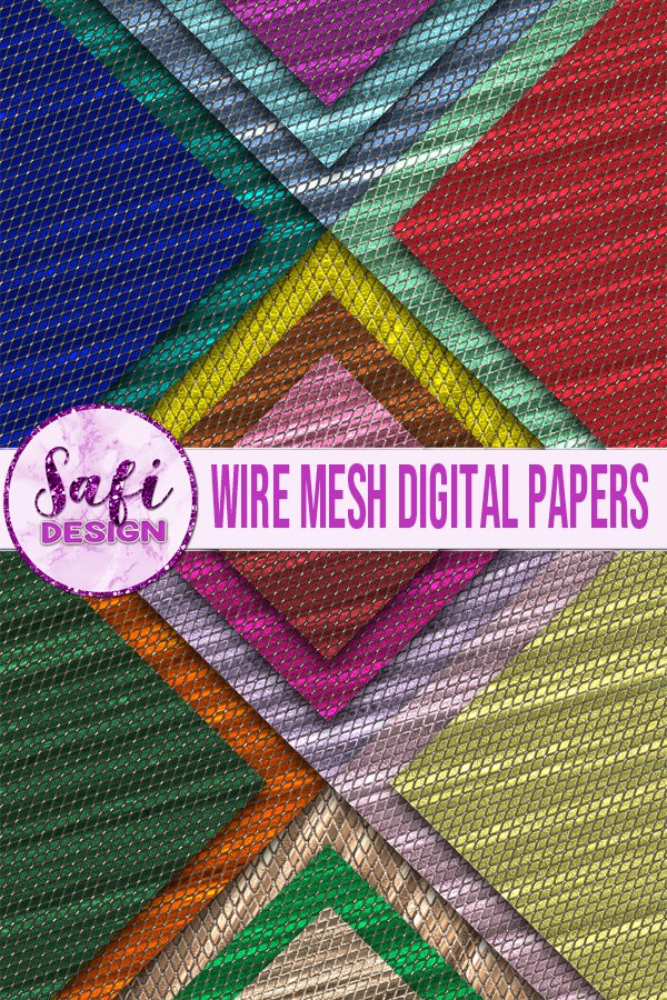 Wire Mesh Digital Paper Backgrounds