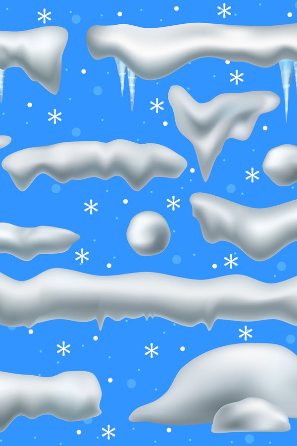 Snow caps. Snowballs and snowdrifts, snowfall and (1013063)
