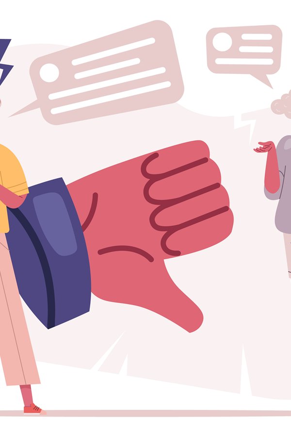 Negative response thumbs down dislike concept. Social media