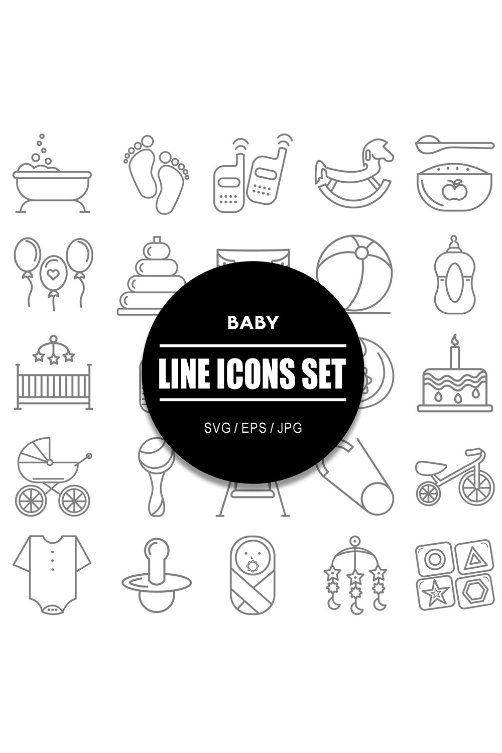 Baby Line Icon Set