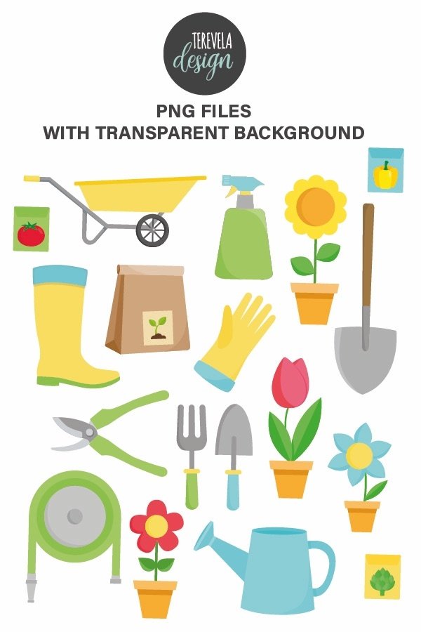 GARDEN CLIPART, SPRING CLIPART, FLOWERS,