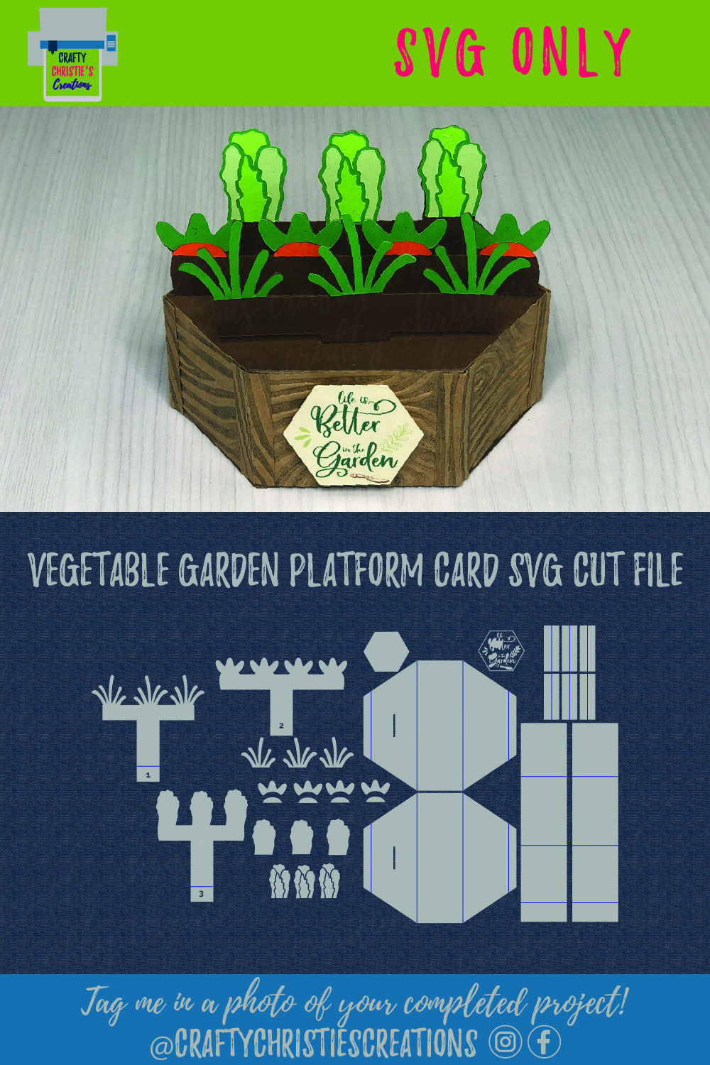 Vegetable Garden Platform Card SVG for Cutting Machines