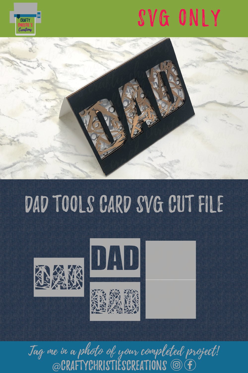 Layered Tools Card SVG for Cutting Machines