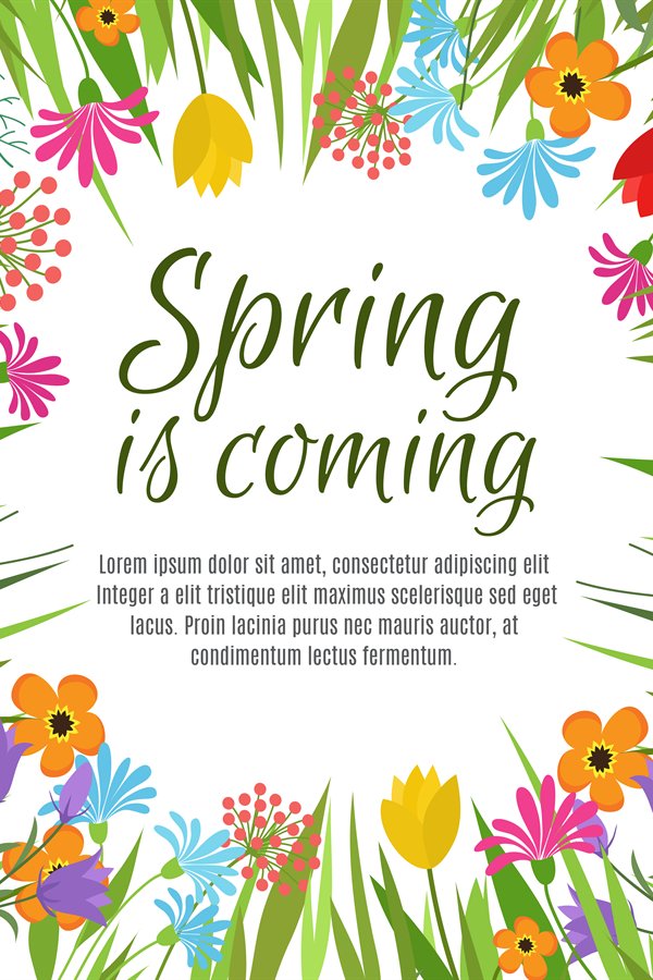 Beautiful spring vector background with early (895993)