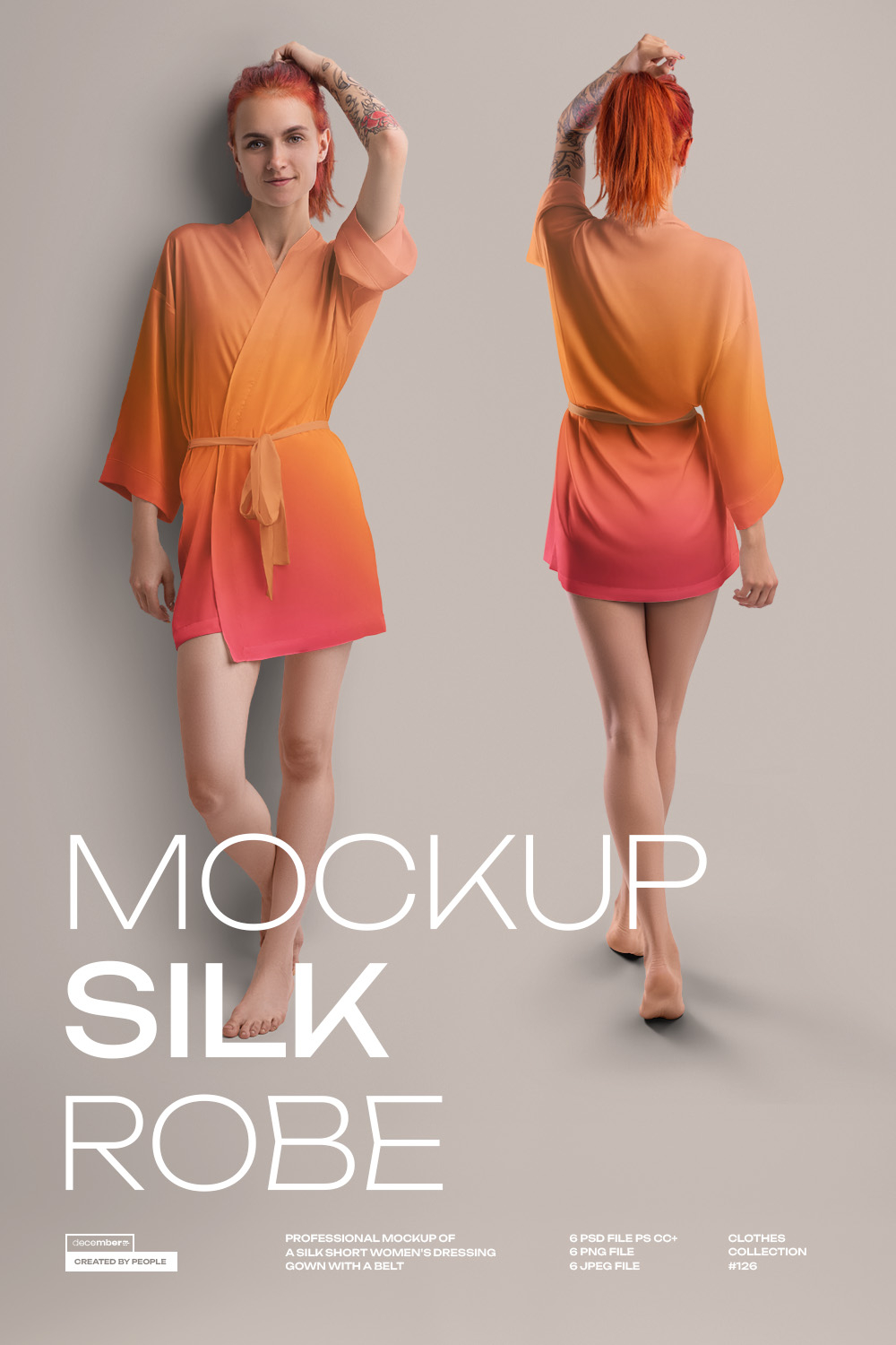 6 Mockups of a Silk Robe. Vol 02