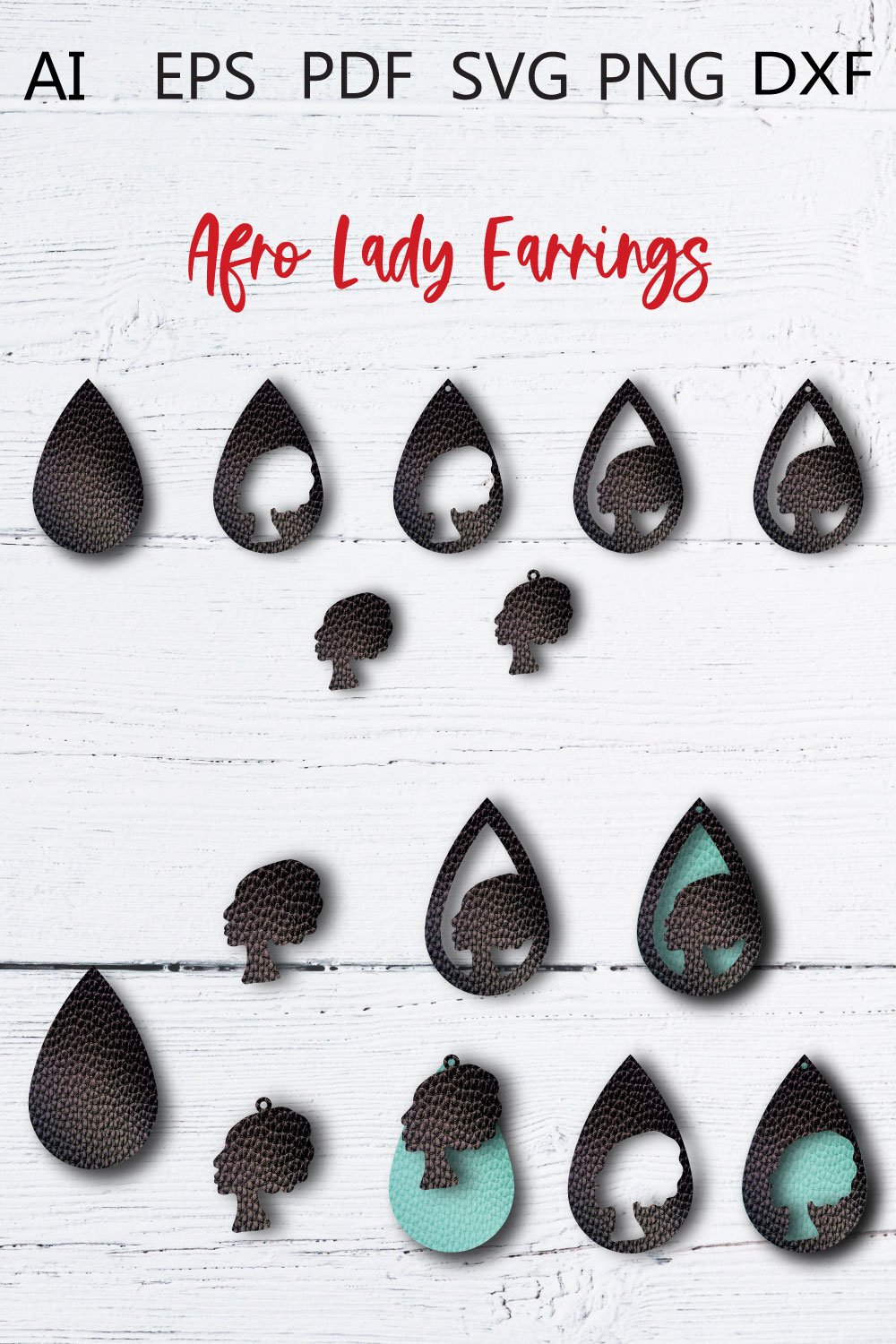 Afro women SVG, Teardrop earring SVG