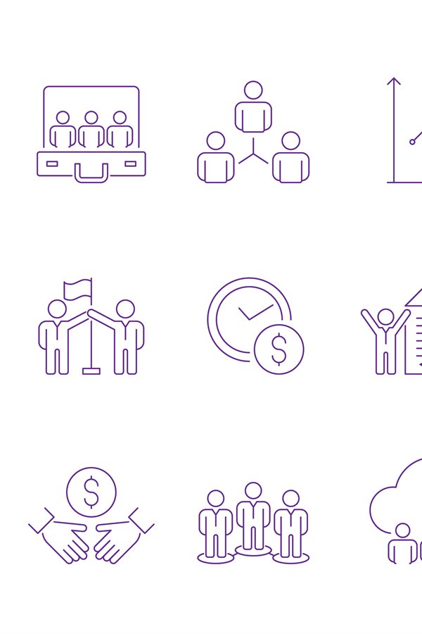 Coworking team group icon. Coordinate working business peopl