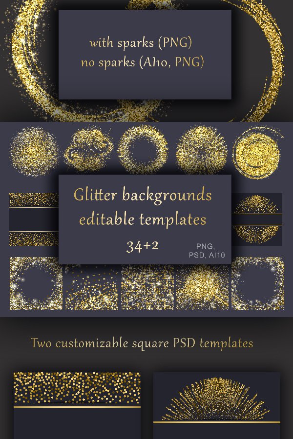 Gold glitter backgrounds. Sublimation designs (70016) | Textures ...