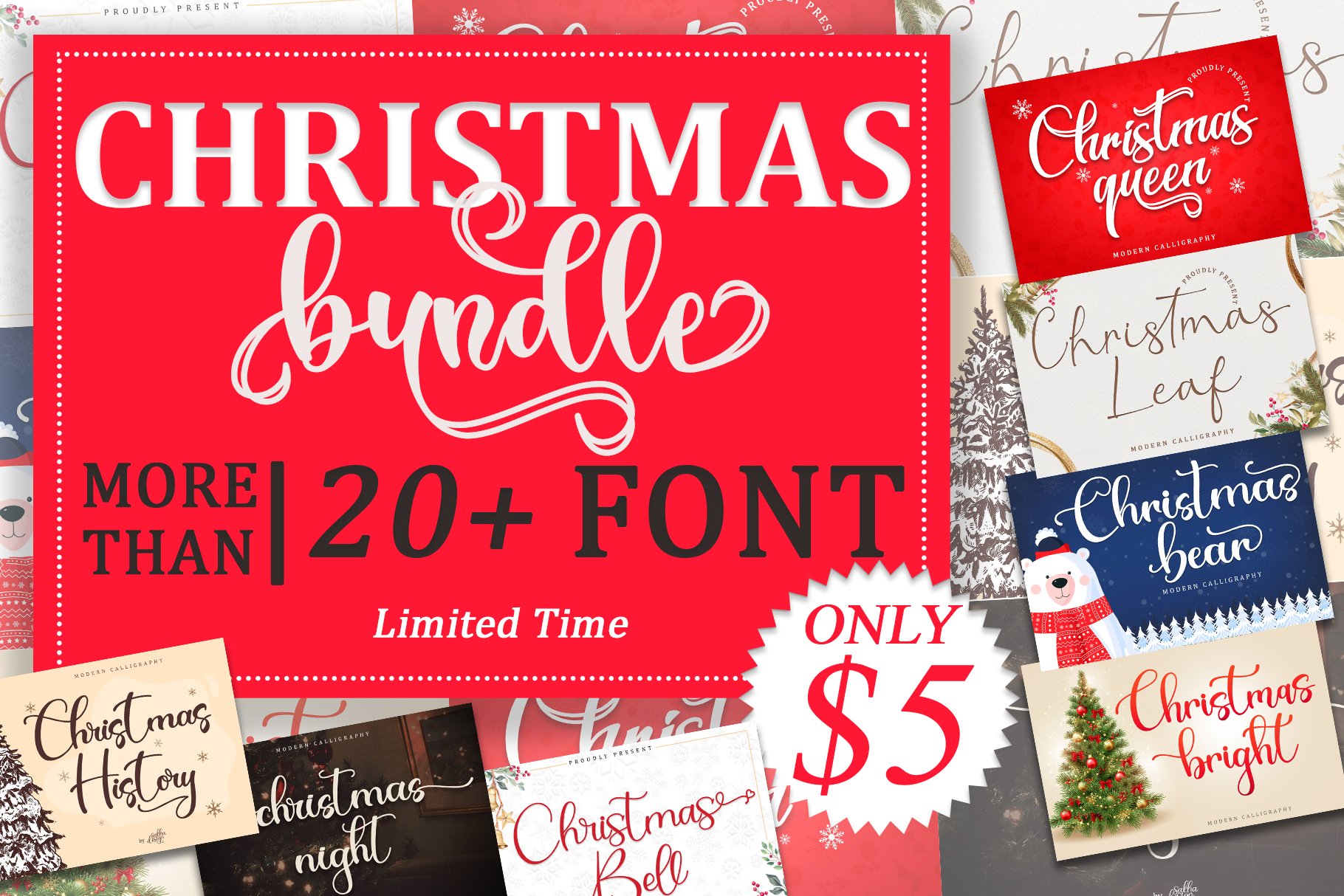 Christmas and Halloween Font Bundle (1006134)
