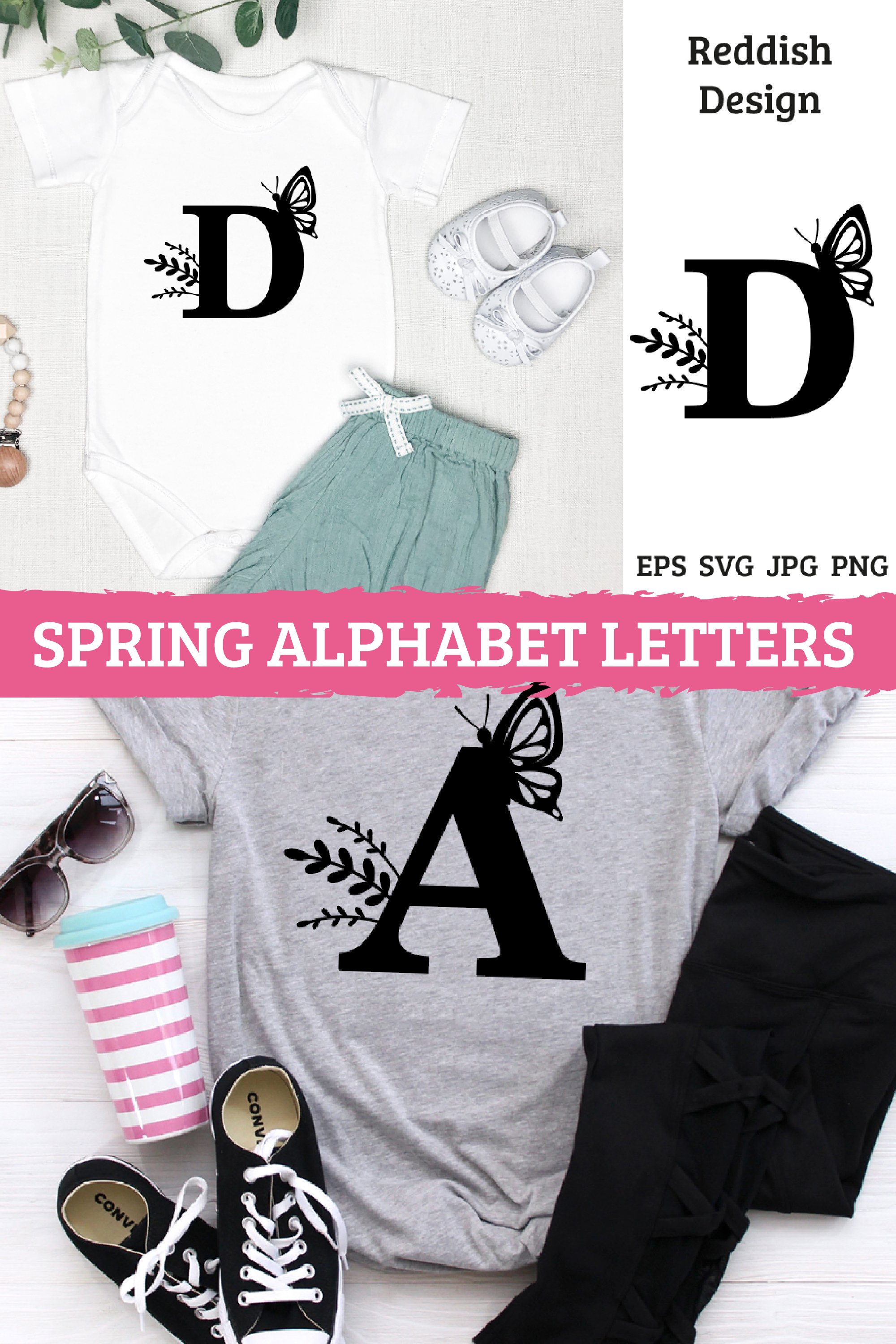 26 Spring Alphabet Letters, Florals bundle SVG (1291567)