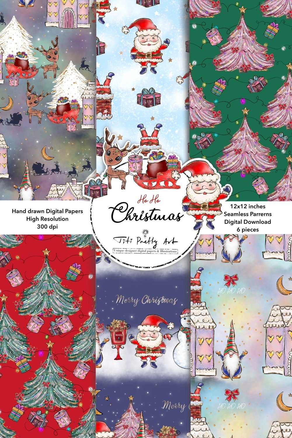Christmas Seamless Pattern Backgrounds Bundle