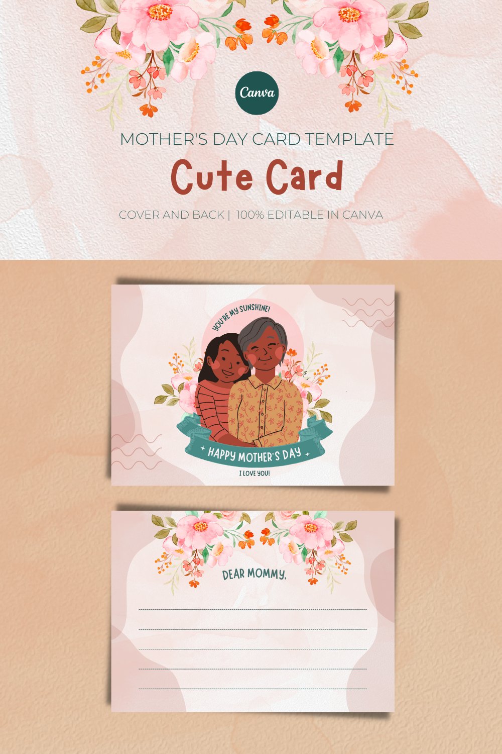 Cute Mother's Day Card CANVA TEMPLATE
