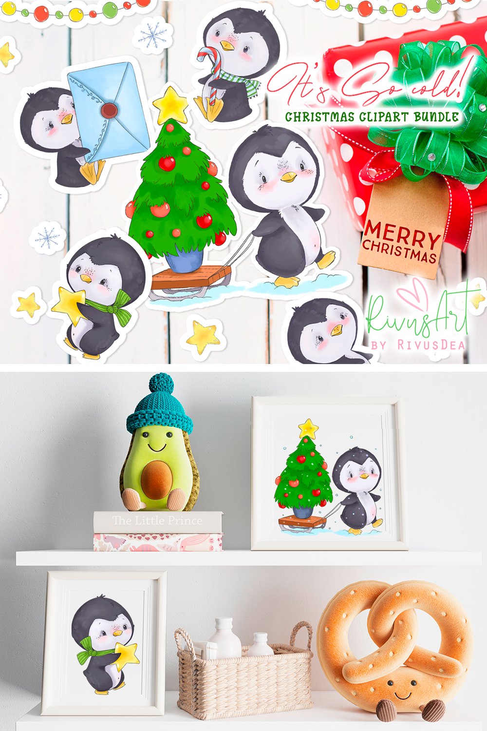Cute penguin PNG Christmas clipart