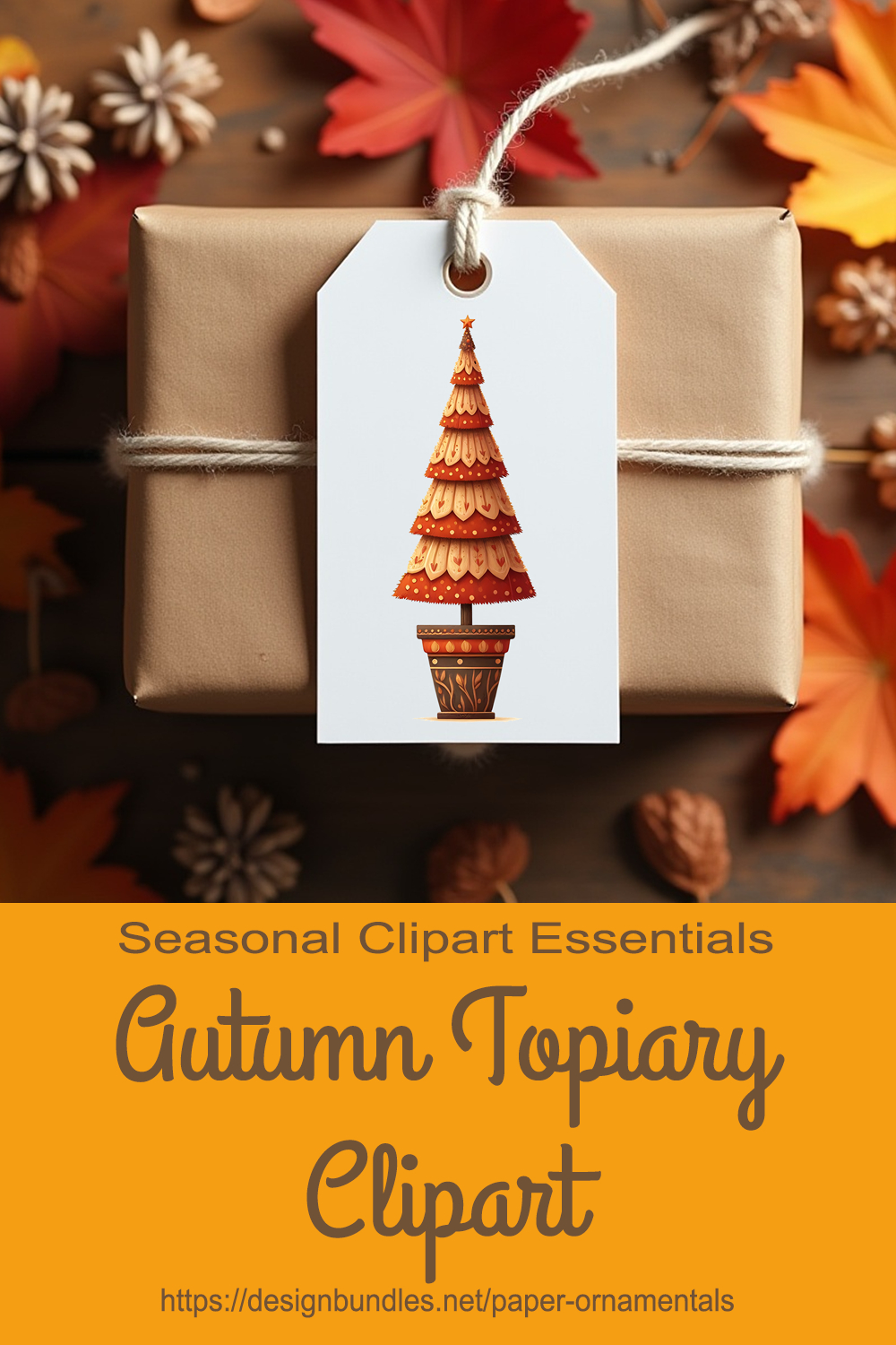 Printable Autumn Topiary Gift Tags,