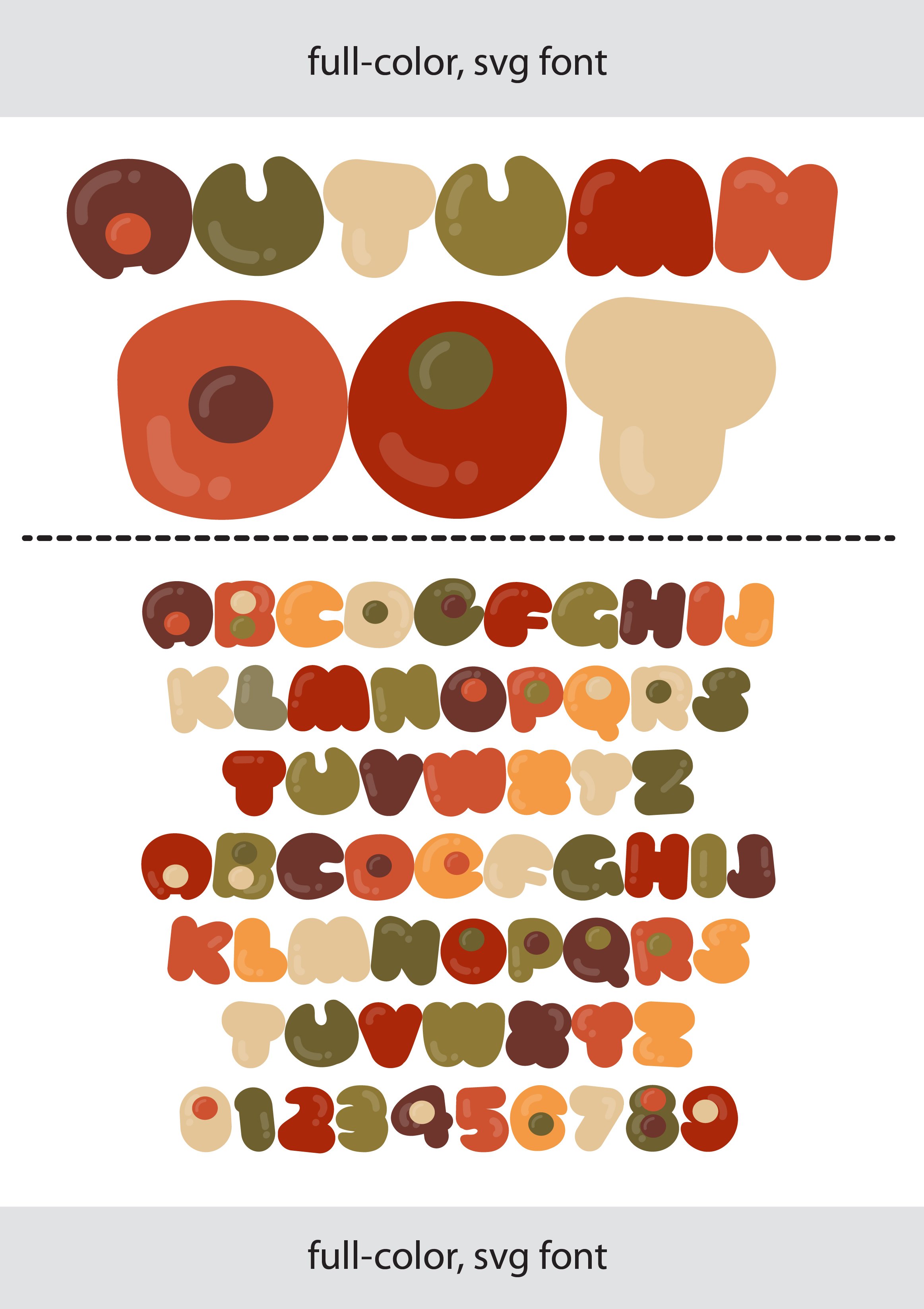 Full Color SVG Font great for autumn