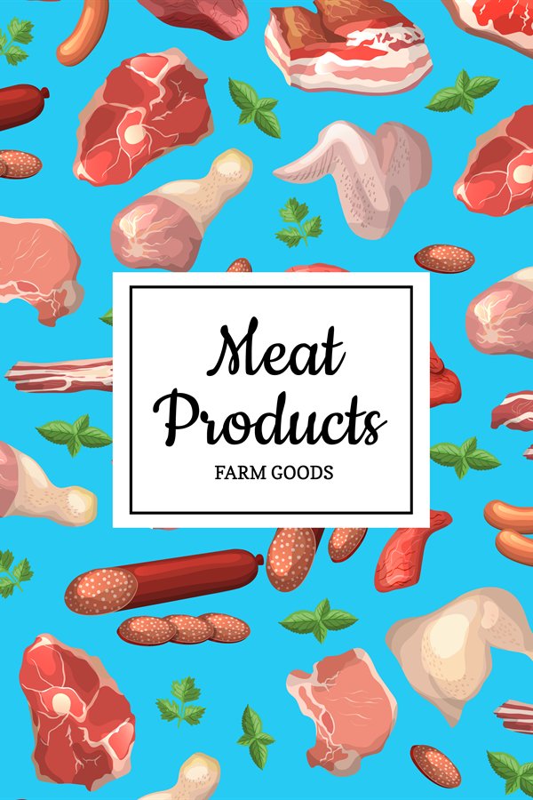 Vector cartoon meat elements background (846757)