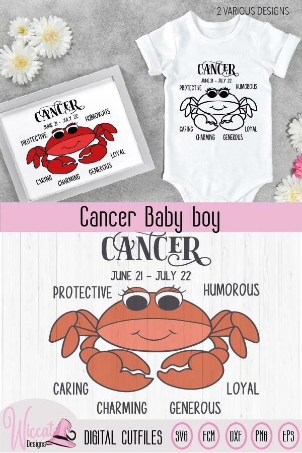 Baby girl Cancer zodiac sign plotter file