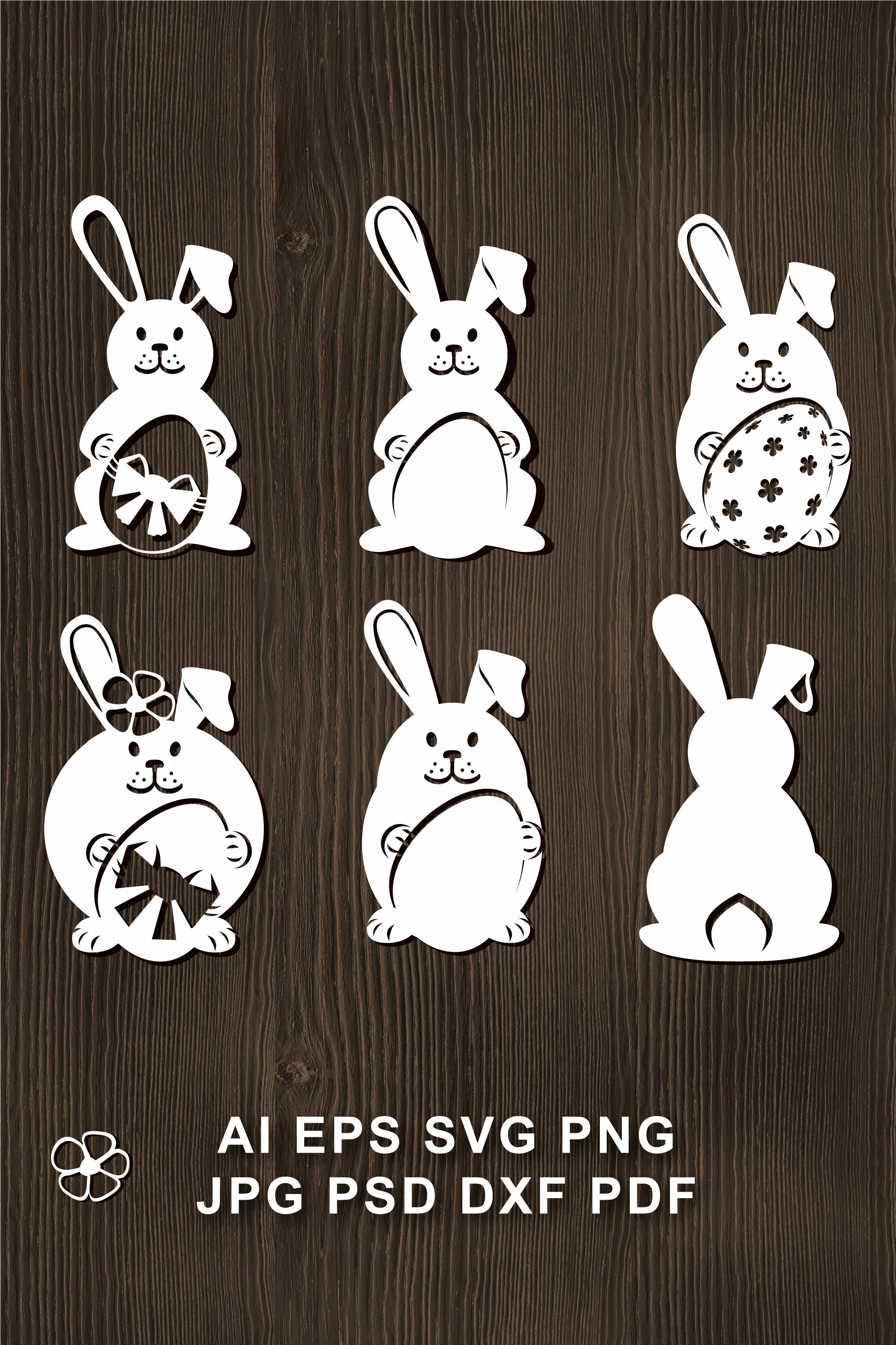 Bunny and Easter Egg SVG Cut file for Crafters. Keep in hand