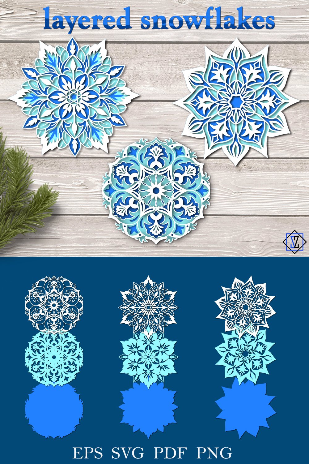Layered snowflakes
