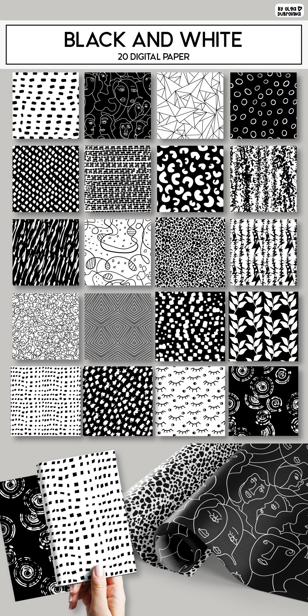 Black and white Seamless abstract pattern