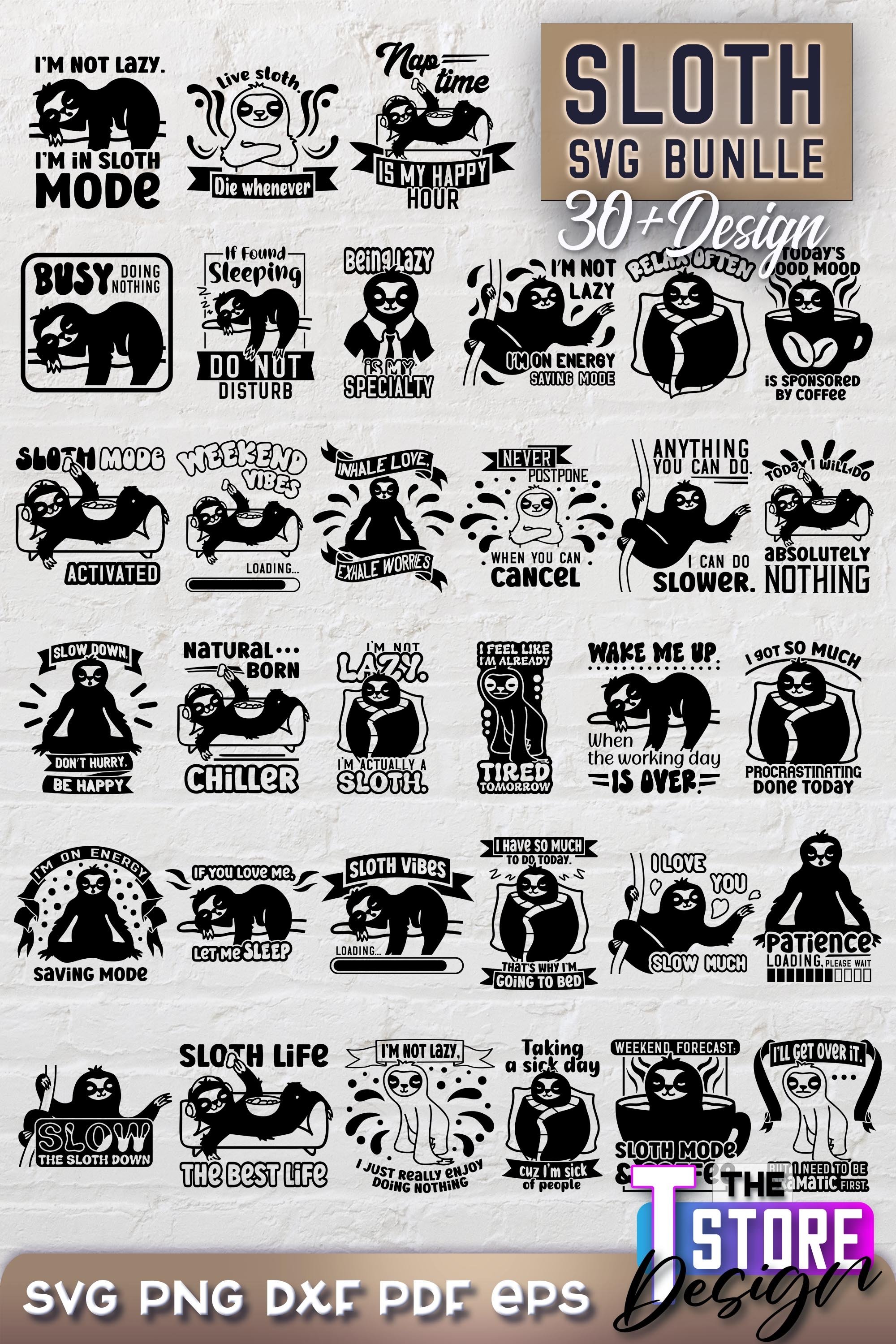 Sloth SVG Bundle | Sloth Quotes SVG Design | Lazy (2320959)