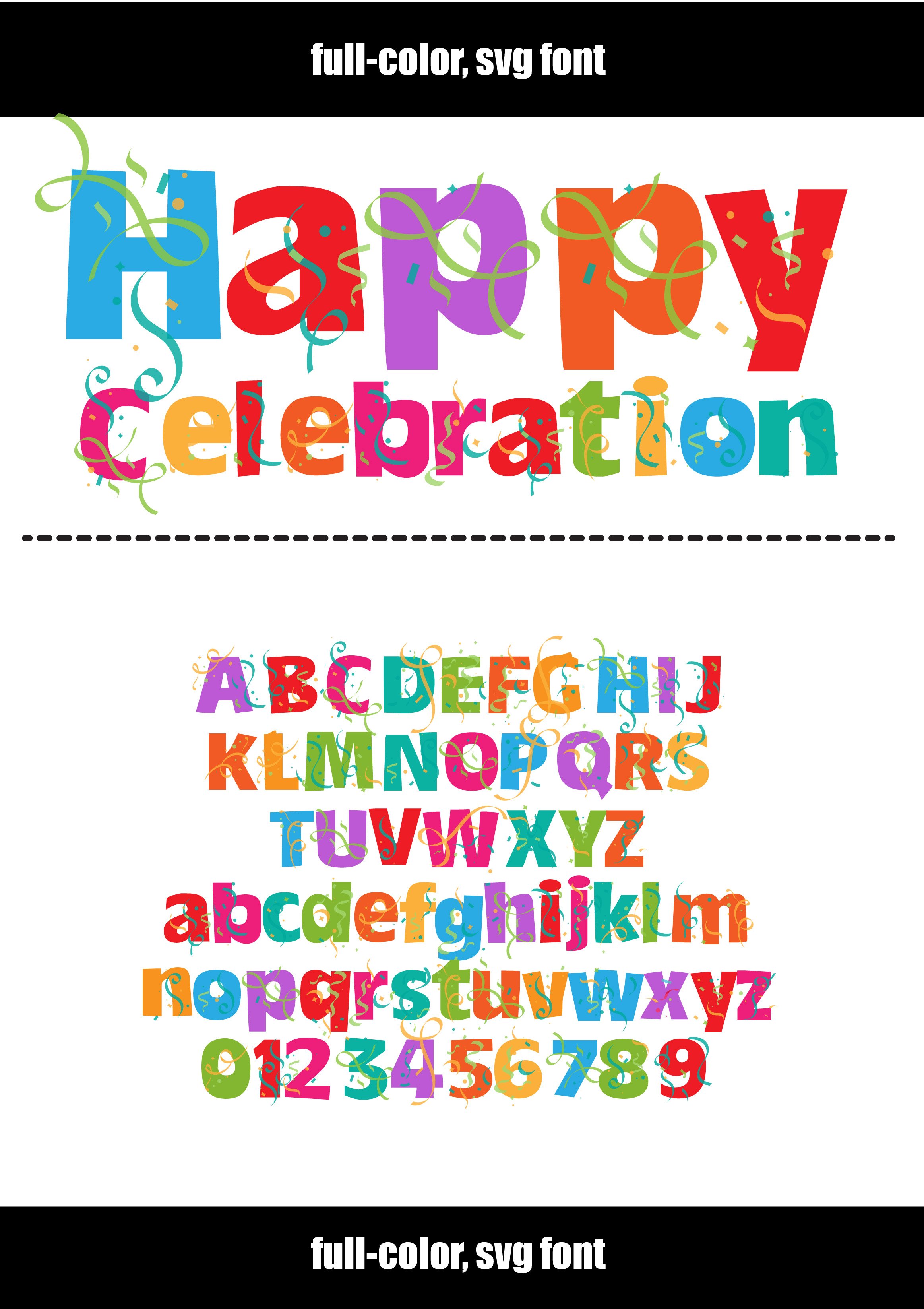 Full Color SVG Birthday Font