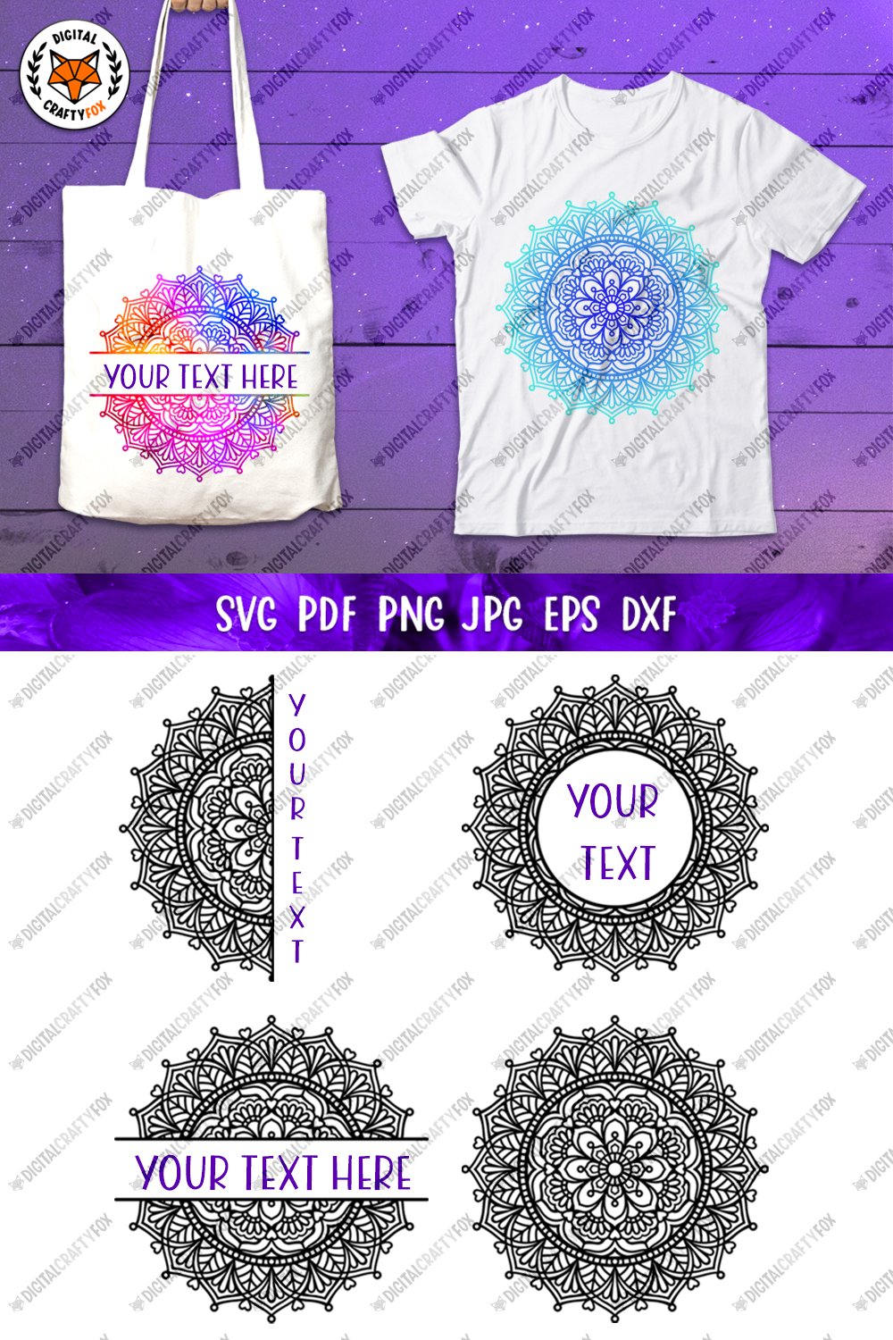 Mandala Monogram SVG, Zentangle SVG, Mandala Cut File SVG
