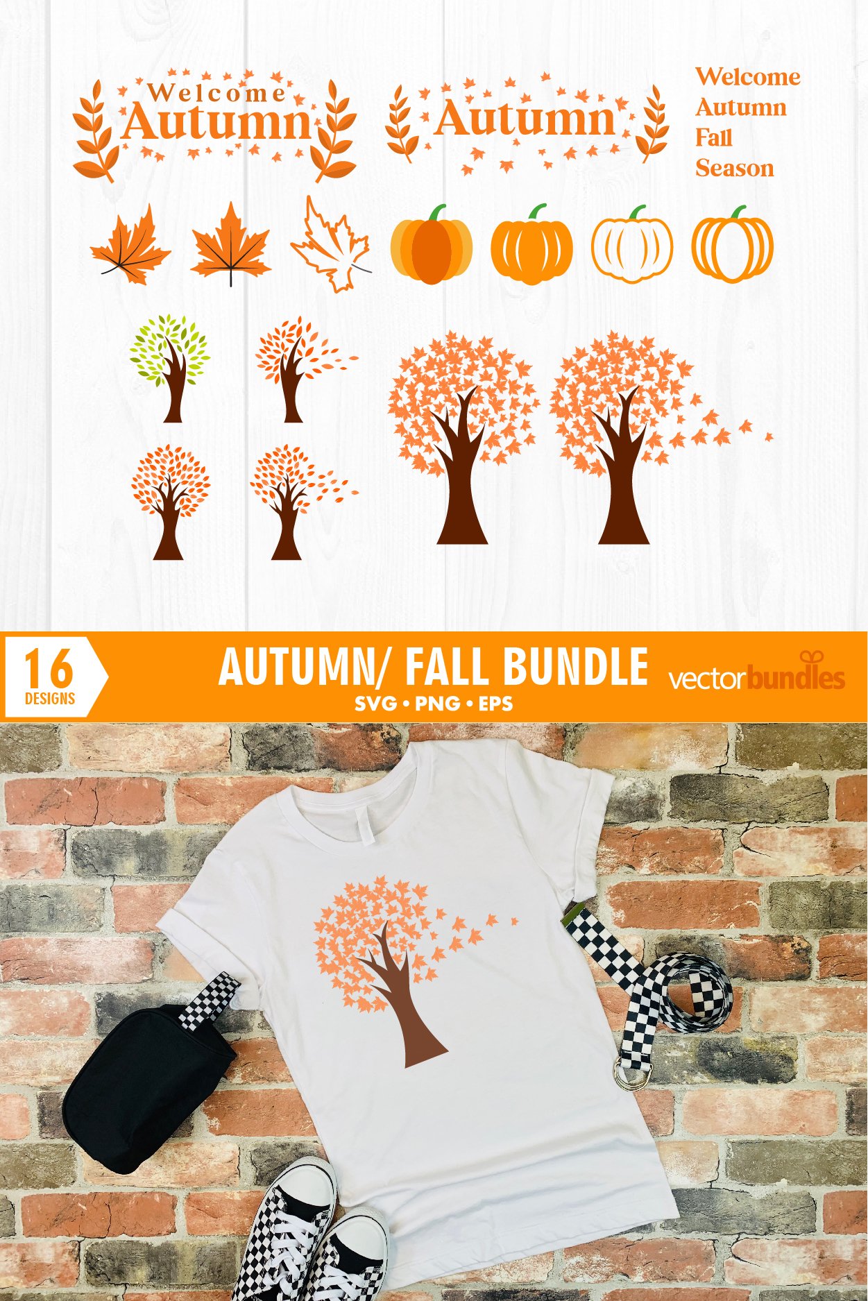 Fall autumn clip art bundle svg